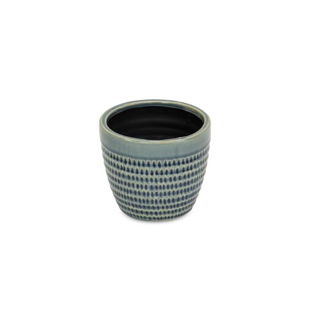 Idola Tapered Blue Ceramic Pot - Medium - Walmart.com
