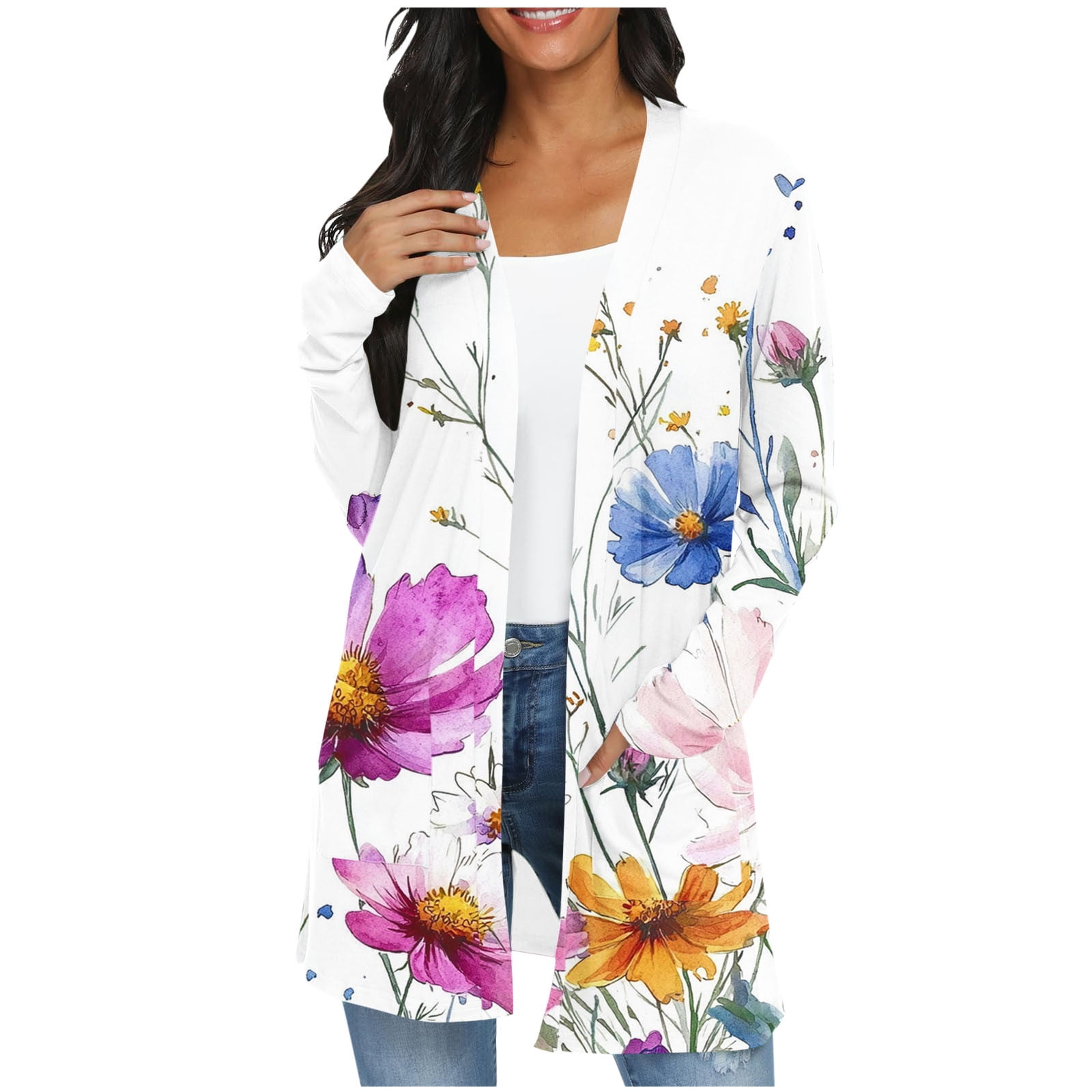 Idoravan Cardigans for Women Clearance Spring Women's Jacket Daily ...