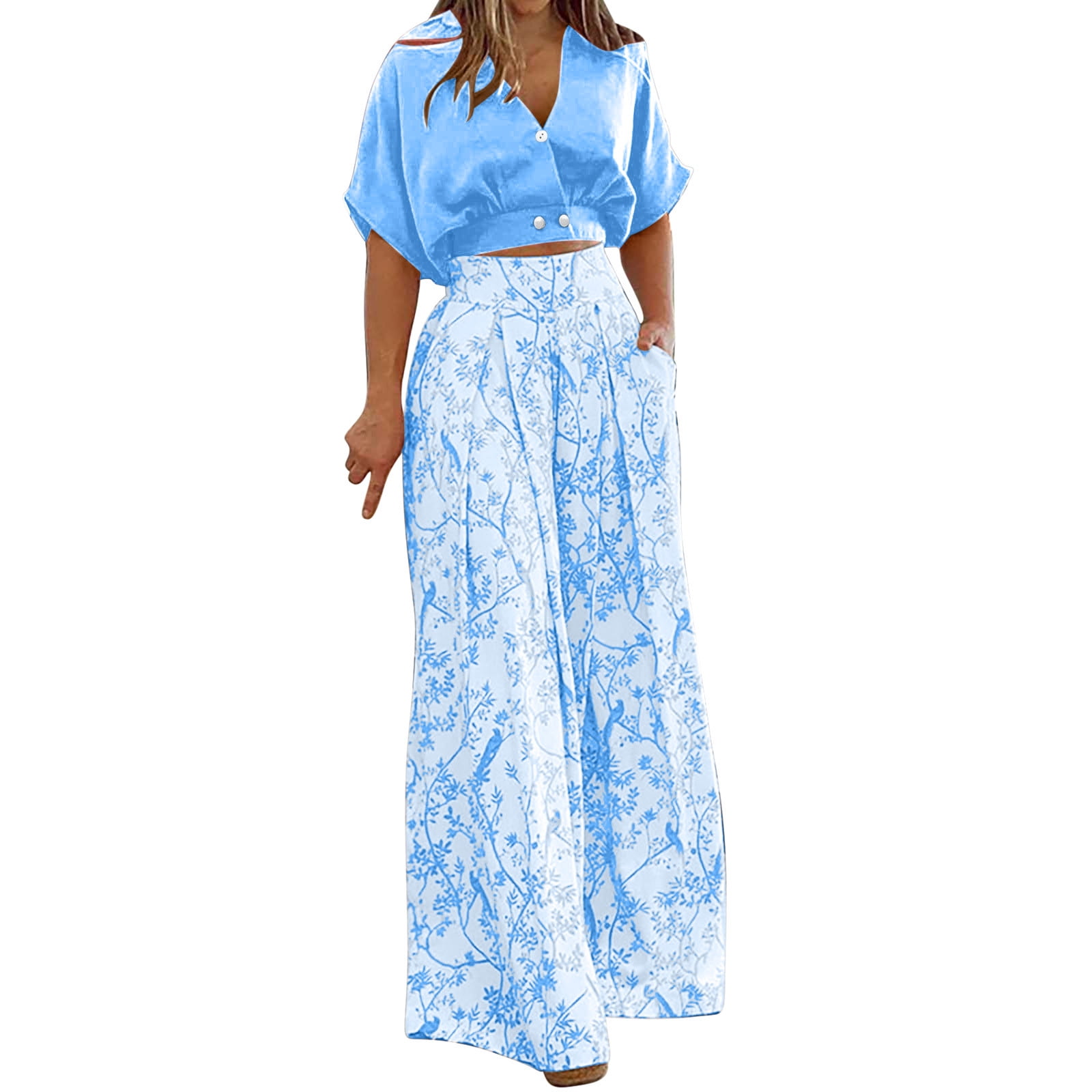 Idoravan Women Sets Clothing Clearance Fashion Women Summer Froral ...