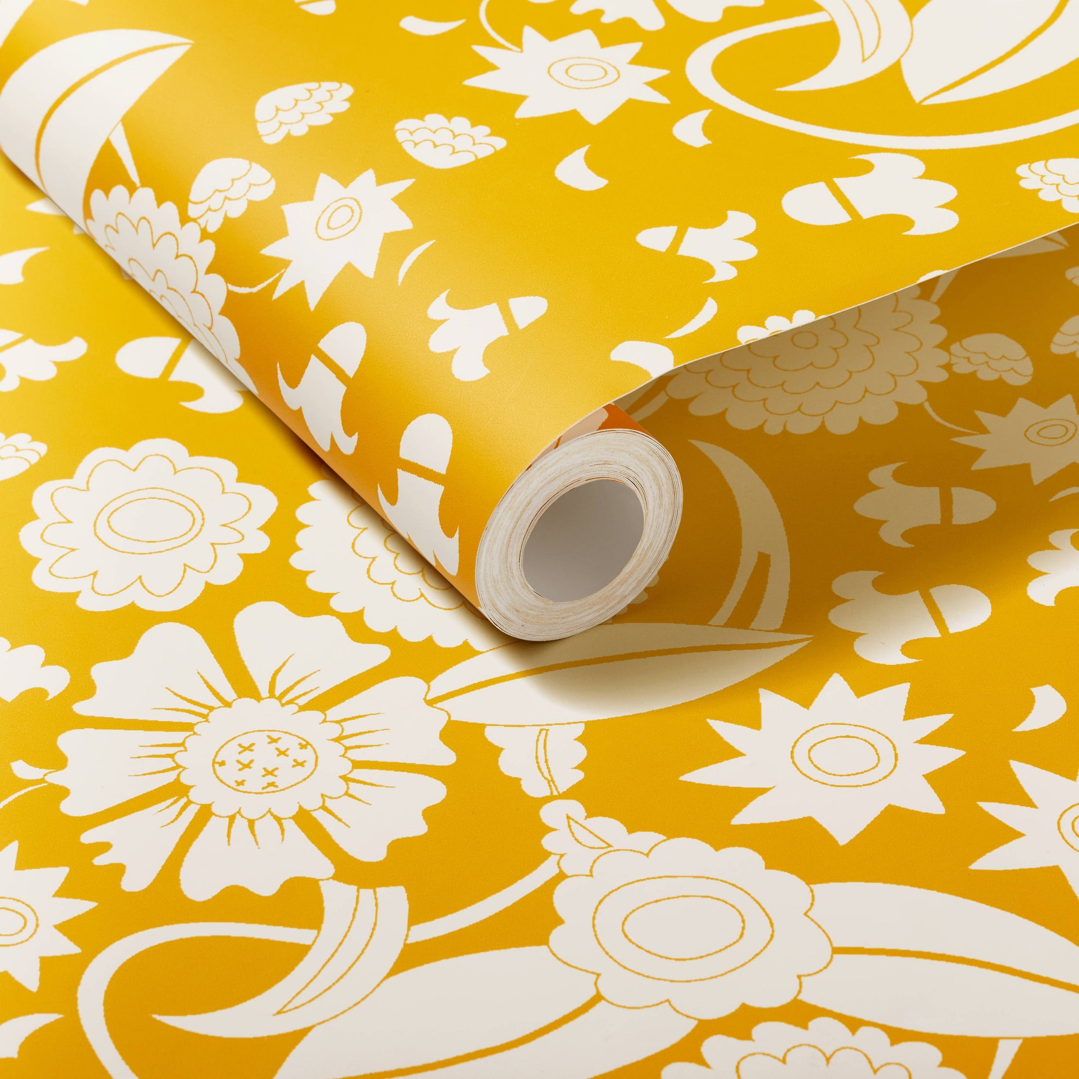 Idris Flower Wallpaper Pharaoh Gold : Removable Vinyl, Self-Adhesive ...