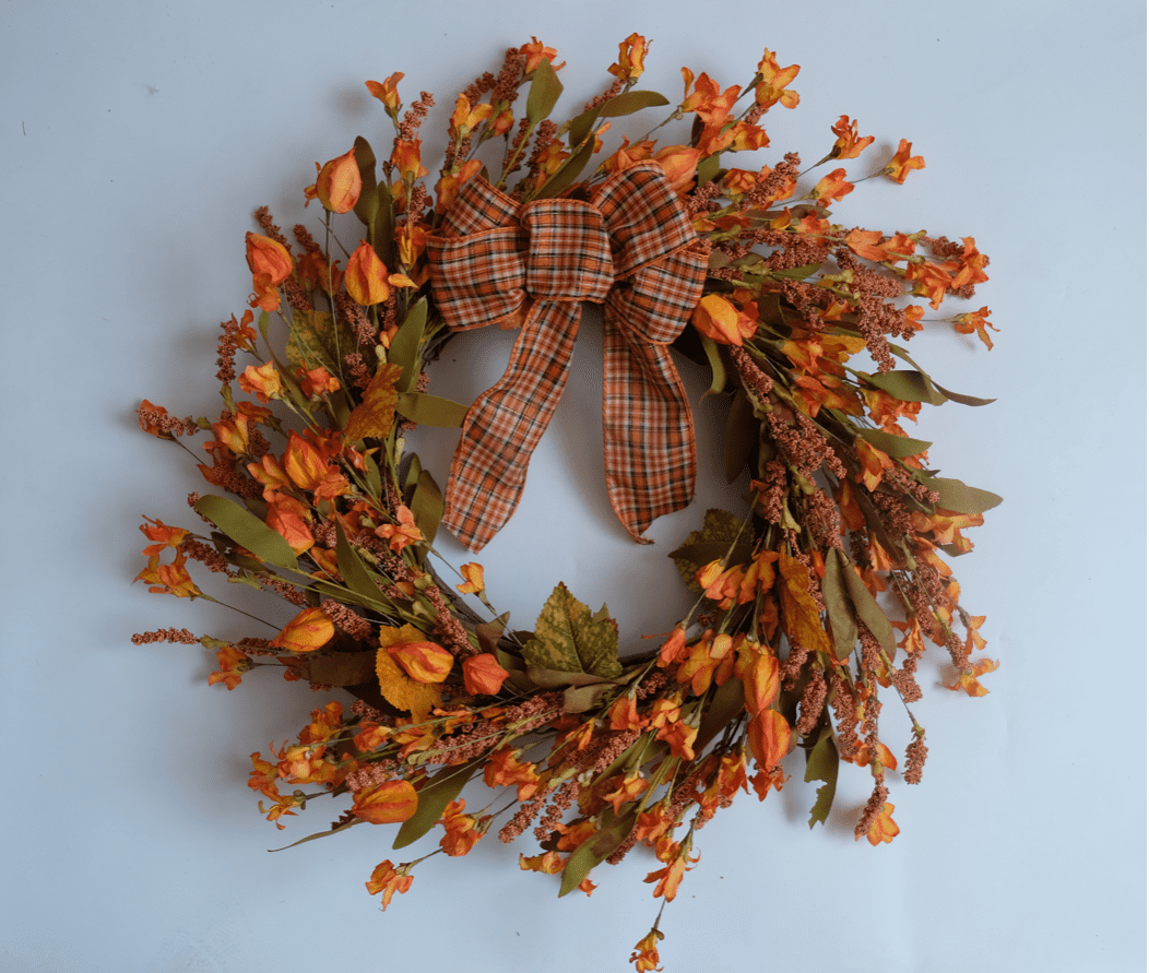 Idyllic 18 Inches Artificial Fall Wreath, Autumn Wreath with Berries ...