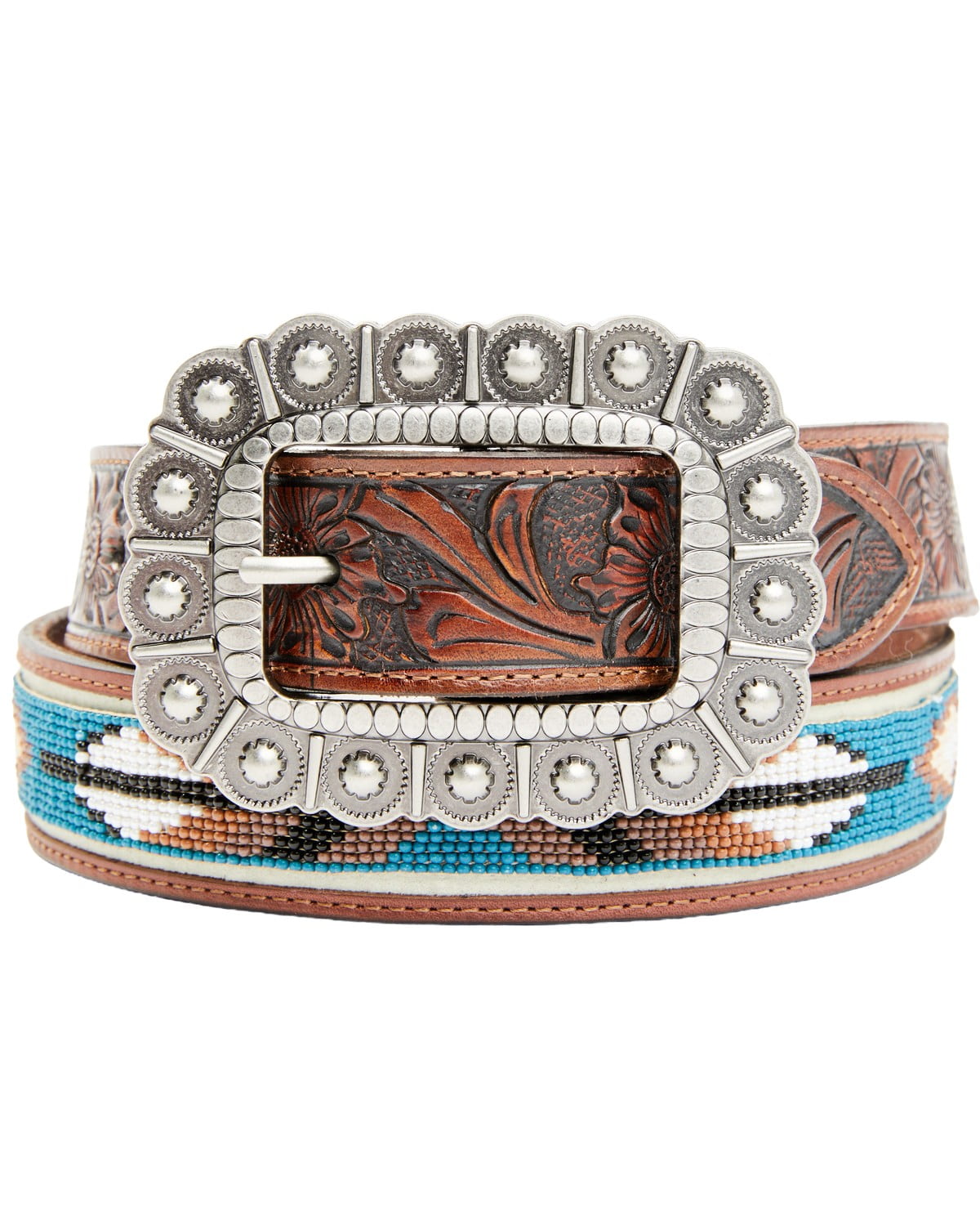 Idyllwind Women's Genuine Leather Windriver Seed Bead Belt - IWAHO21BT3 ...