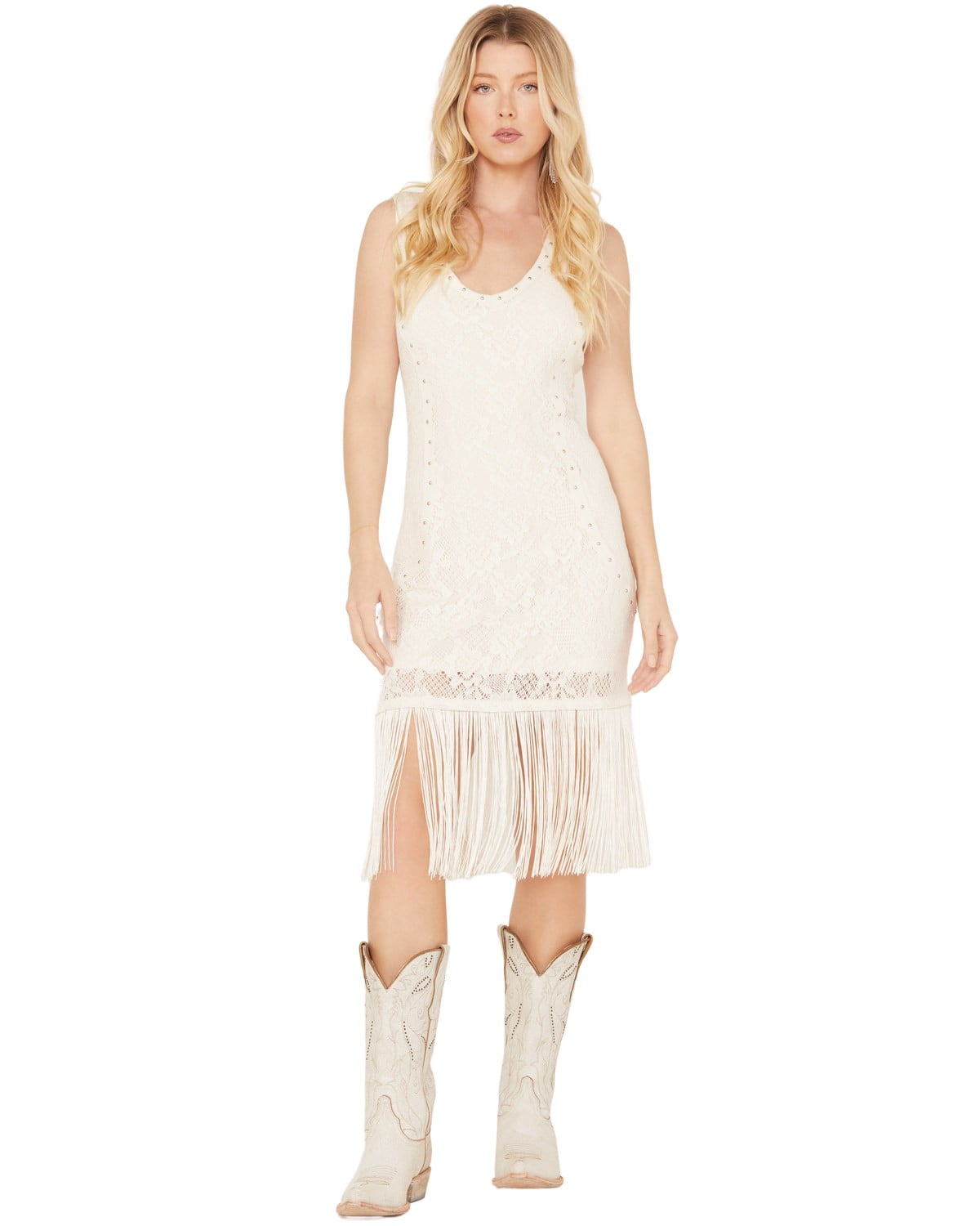 Idyllwind Women's Jasira Rocker Studs And Lace Dress Ivory - Fueled by ...
