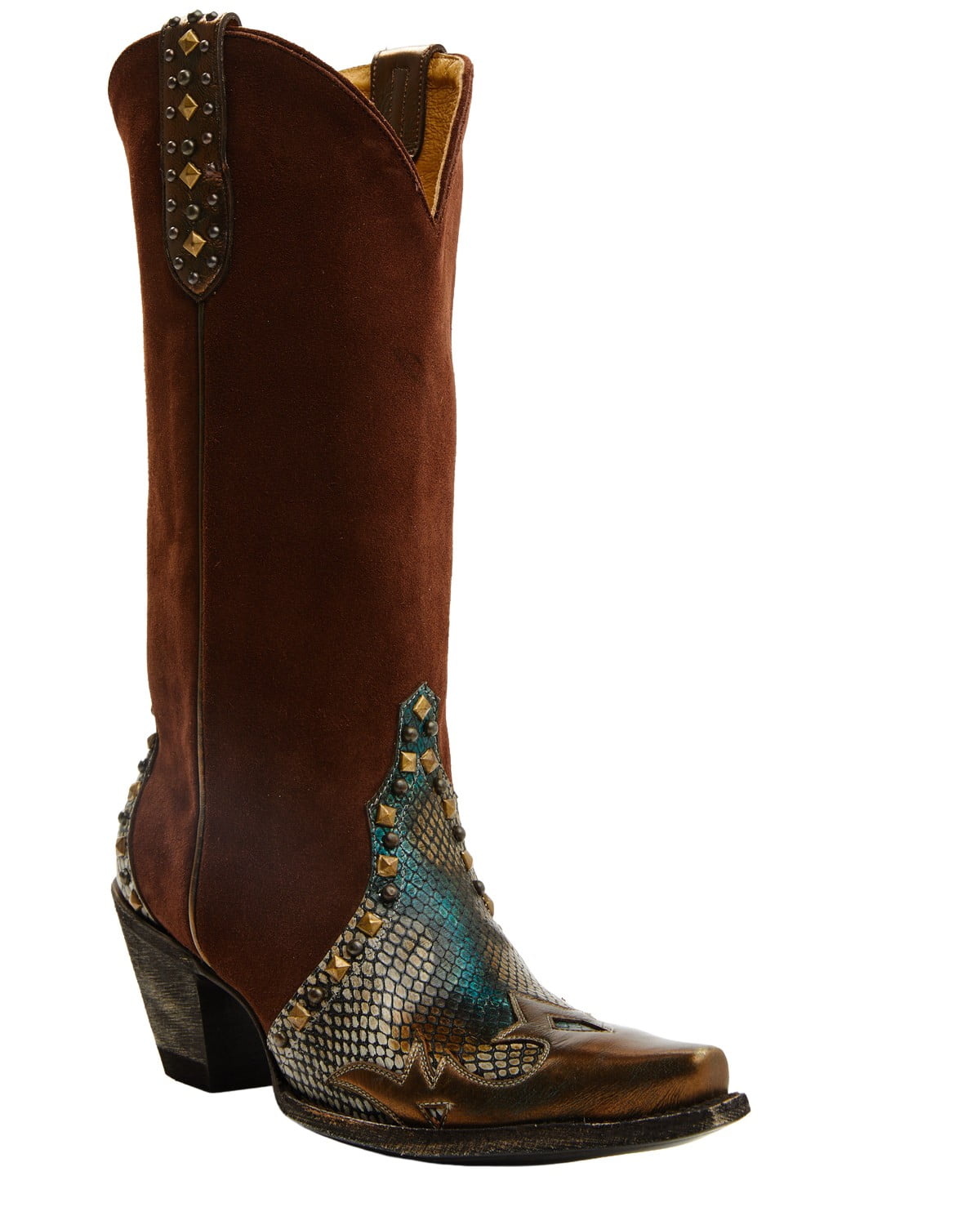 Idyllwind Women's Leap Snake Suede Leather Western Boot Snip Toe ...