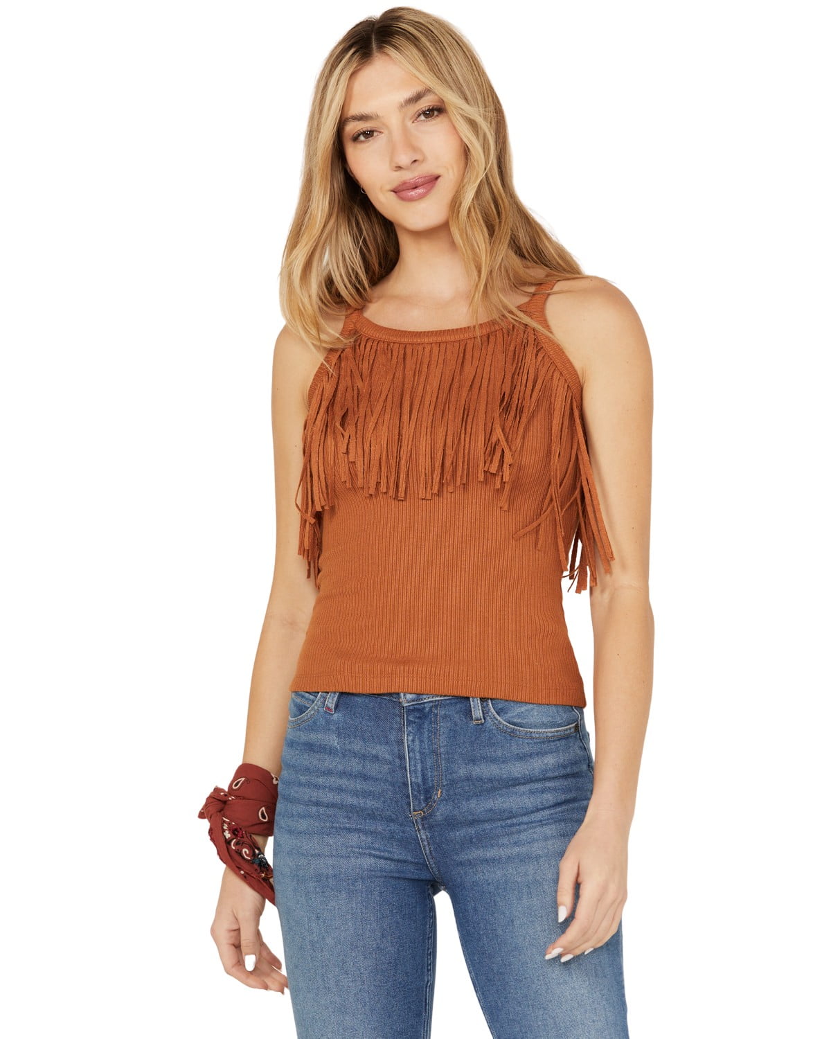 Idyllwind Women's Levy Lane Fringe Rib Knit Tank - IWSP22K56-PEC Medium ...