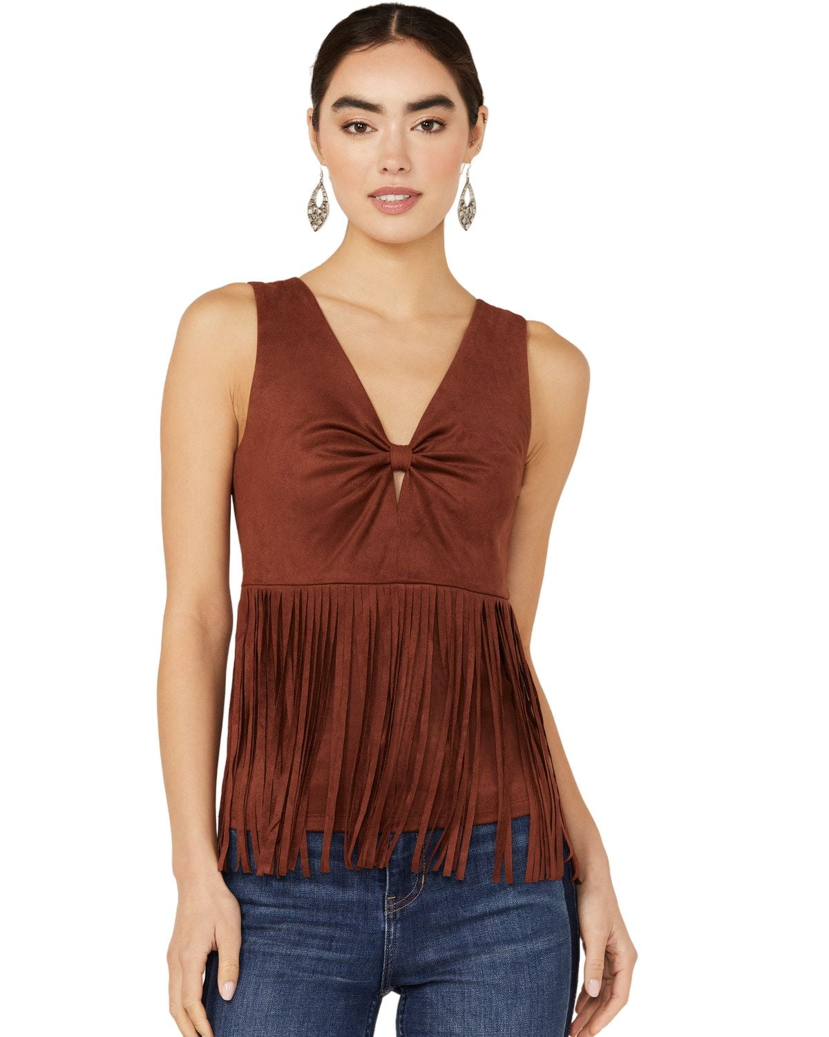 Idyllwind Women's Pennington Faux Suede Twisted Fringe Top - IWSP24K70 ...