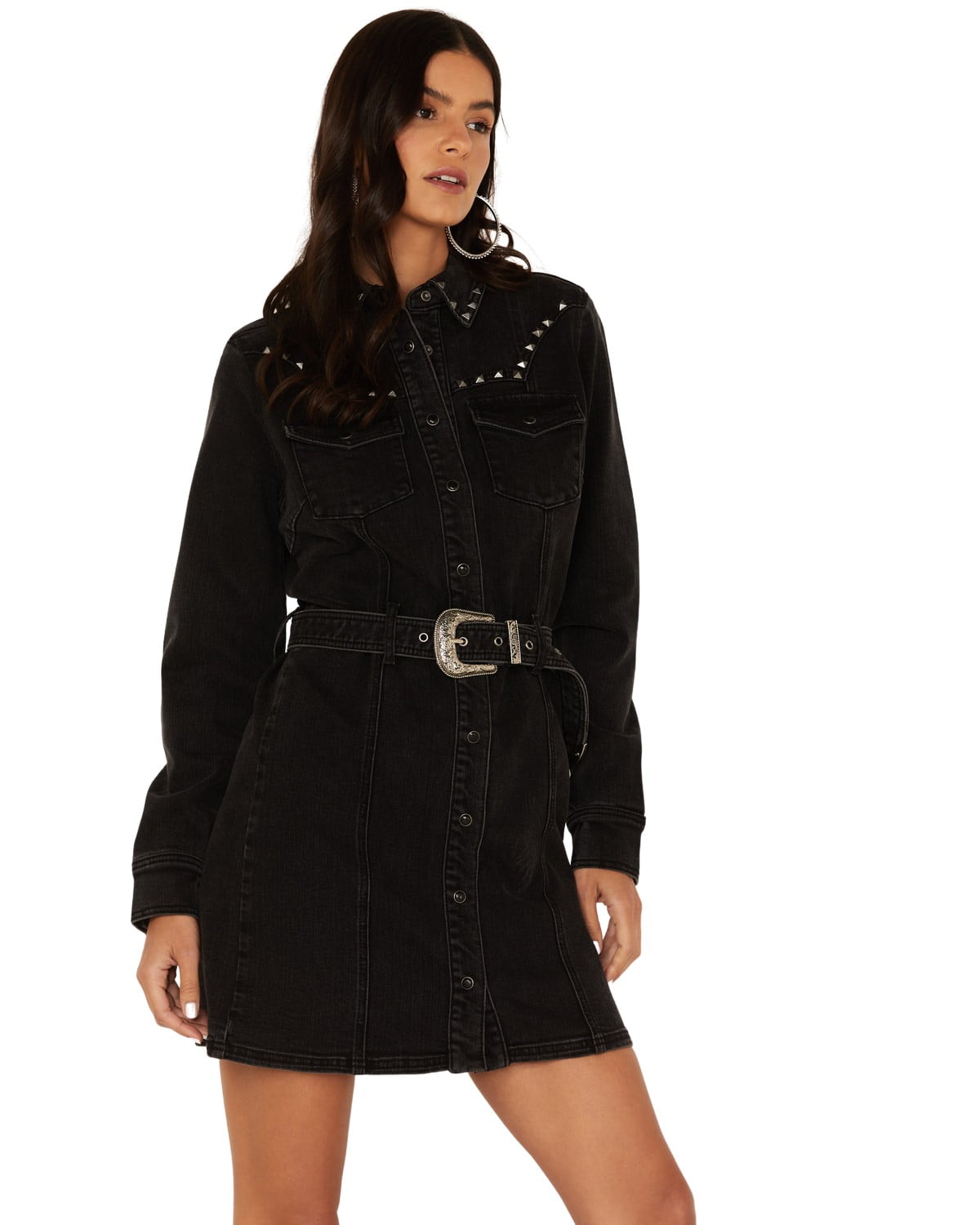 Idyllwind Women's Western Denim Belt Dress Black - Fueled by Miranda ...