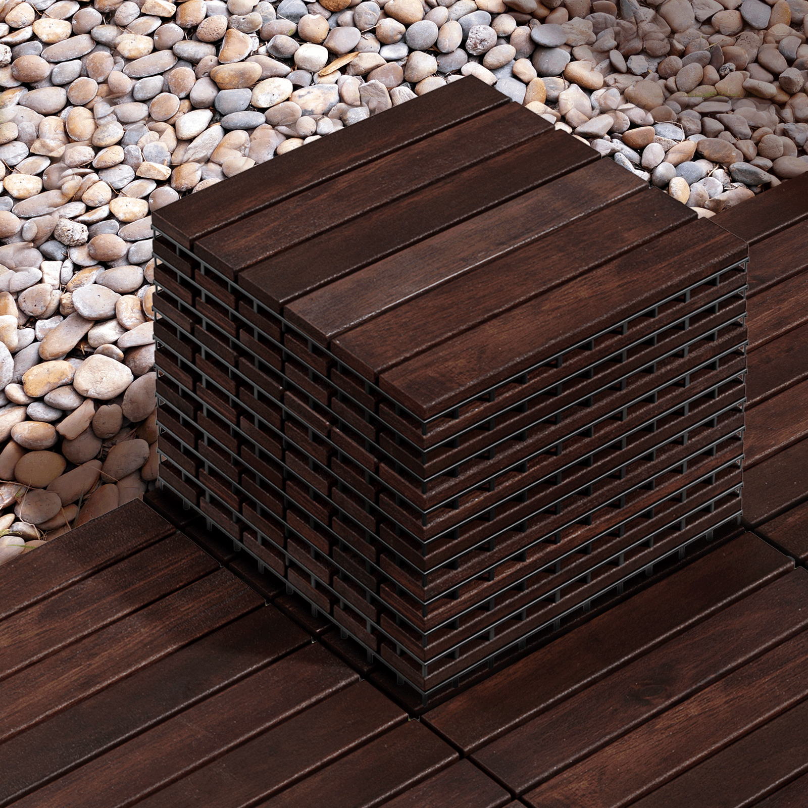 Free Shipping! Idzo 10 Pack Waterproof Interlocking Deck Tiles - Dark ...