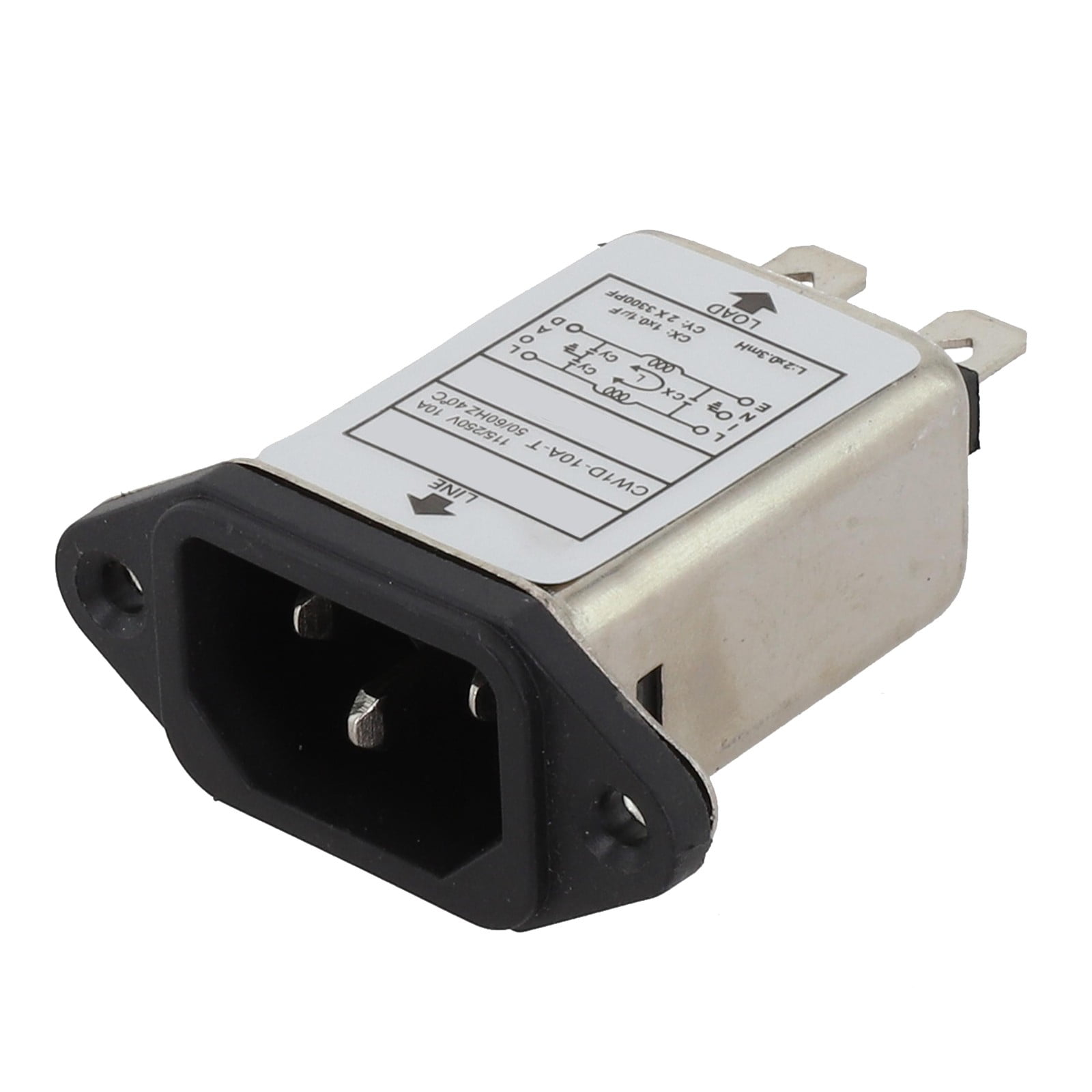 IEC Input Module AC Power Outlet with for EMI Filter Fuse - Walmart.com