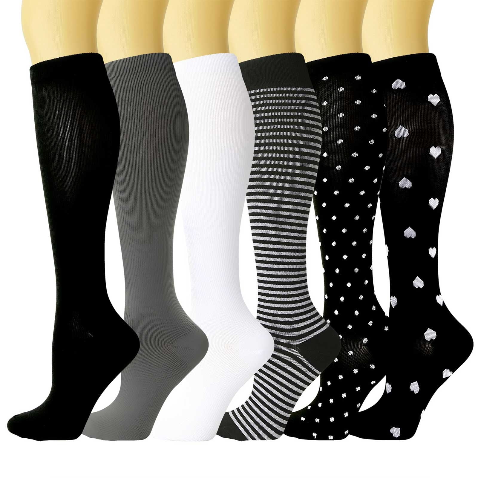 Ierhent Compression Socks Wide Calf Compression Socks for Women & Men ...