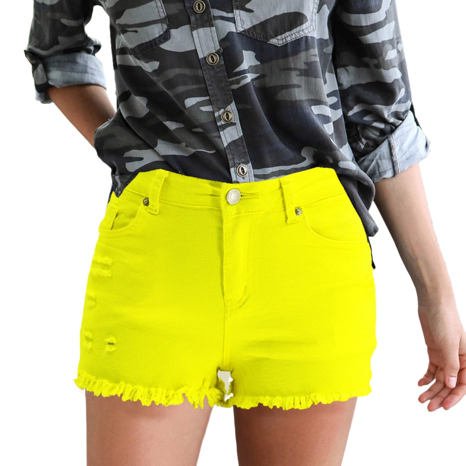 Ierhent Demin Shorts Womens Low Rise Stretch Mini Denim Shorts Hot Pants Beach Party Clubwear