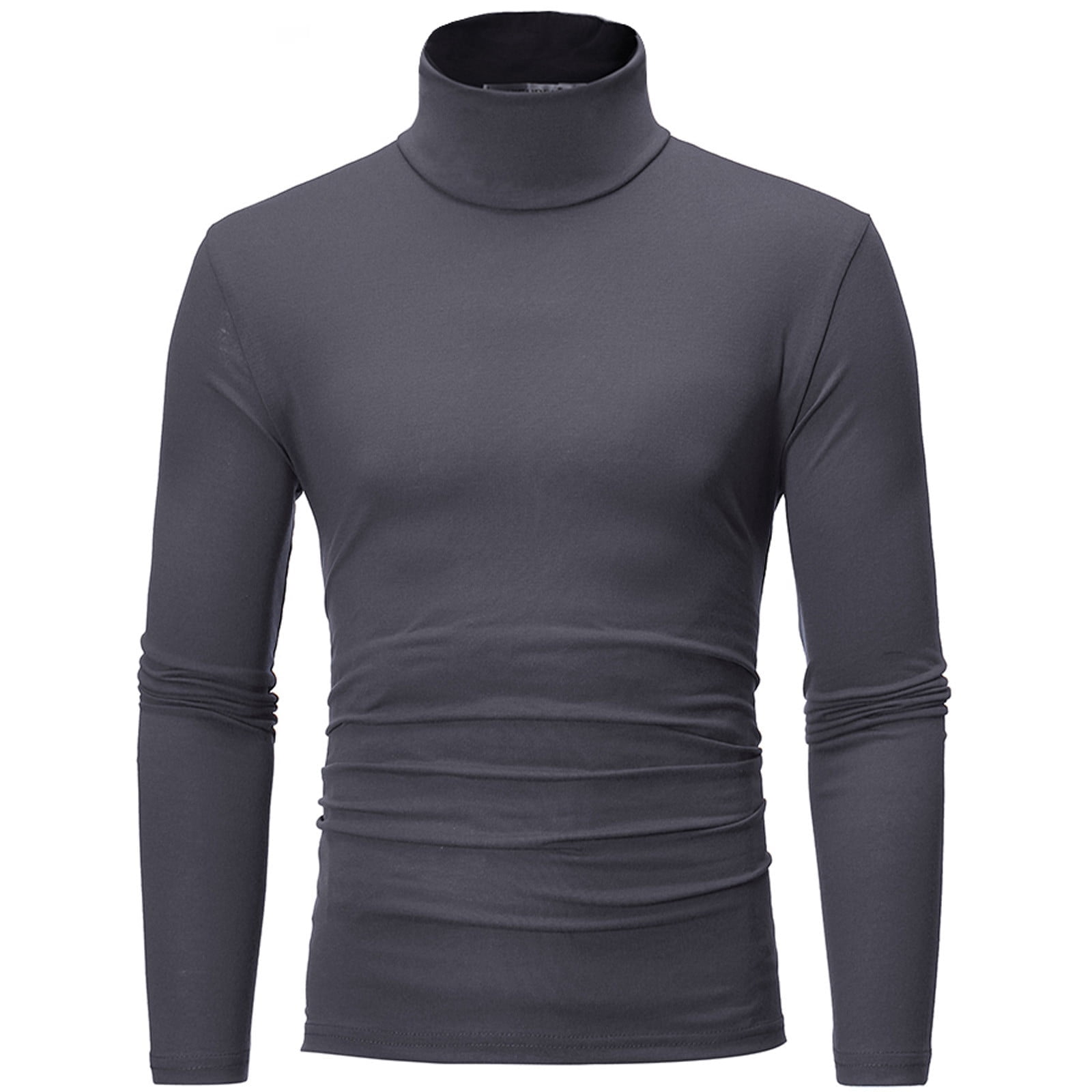 Ierhent Gold Turtleneck Shirt Men Neck Cotton Long Sleeve Undershirts ...