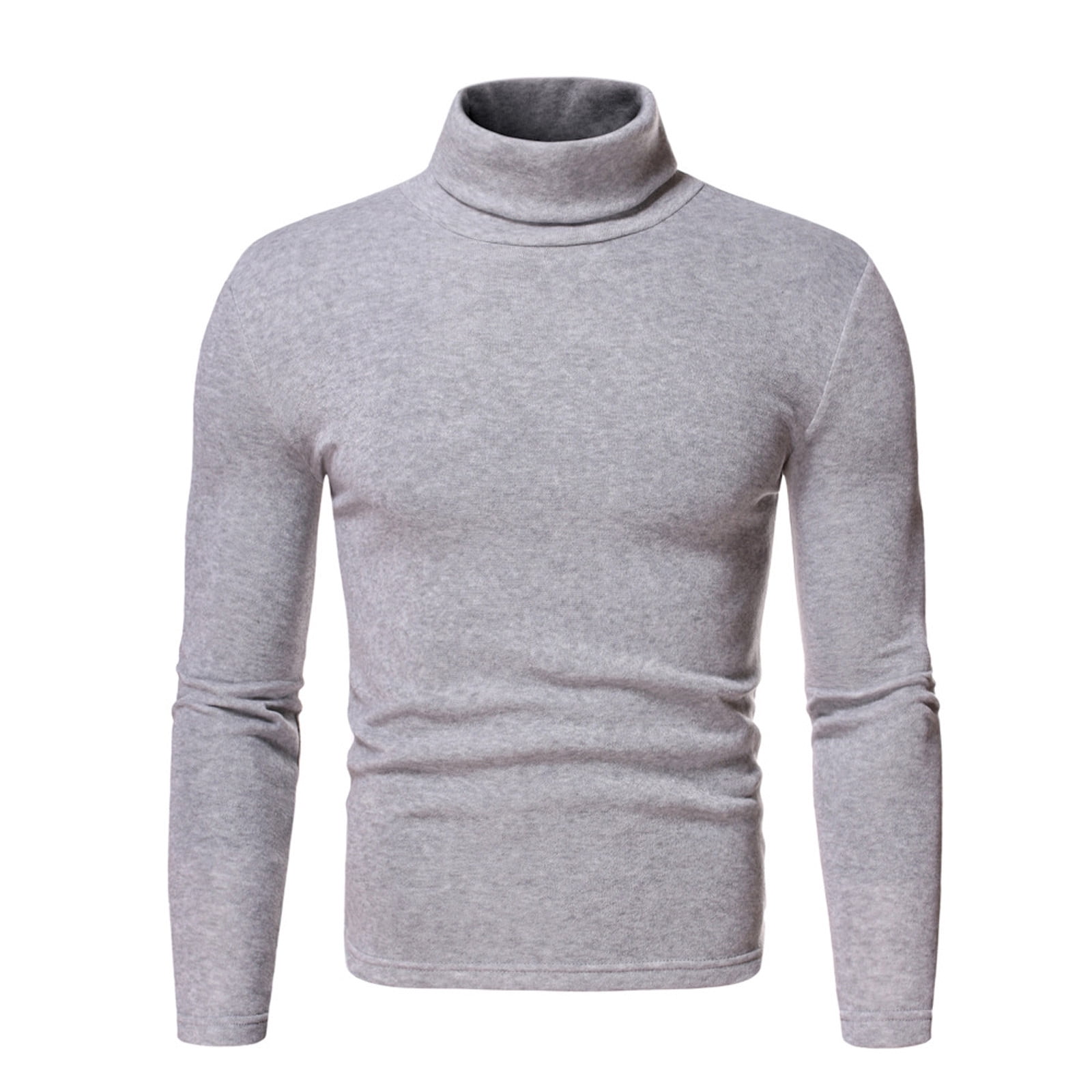 Ierhent Gold Turtleneck Shirt Men Neck Cotton Long Sleeve Undershirts ...