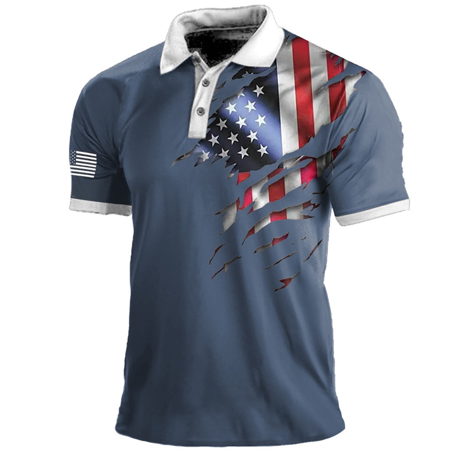 Ierhent Independence Day Clothing Golf Shirts for Men Athletic Short ...