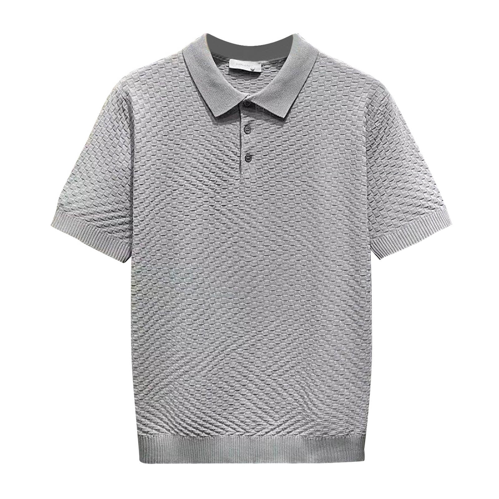 Ierhent Men Polo Shirts Men's Short Sleeve Solid Stretch Cotton Pique ...