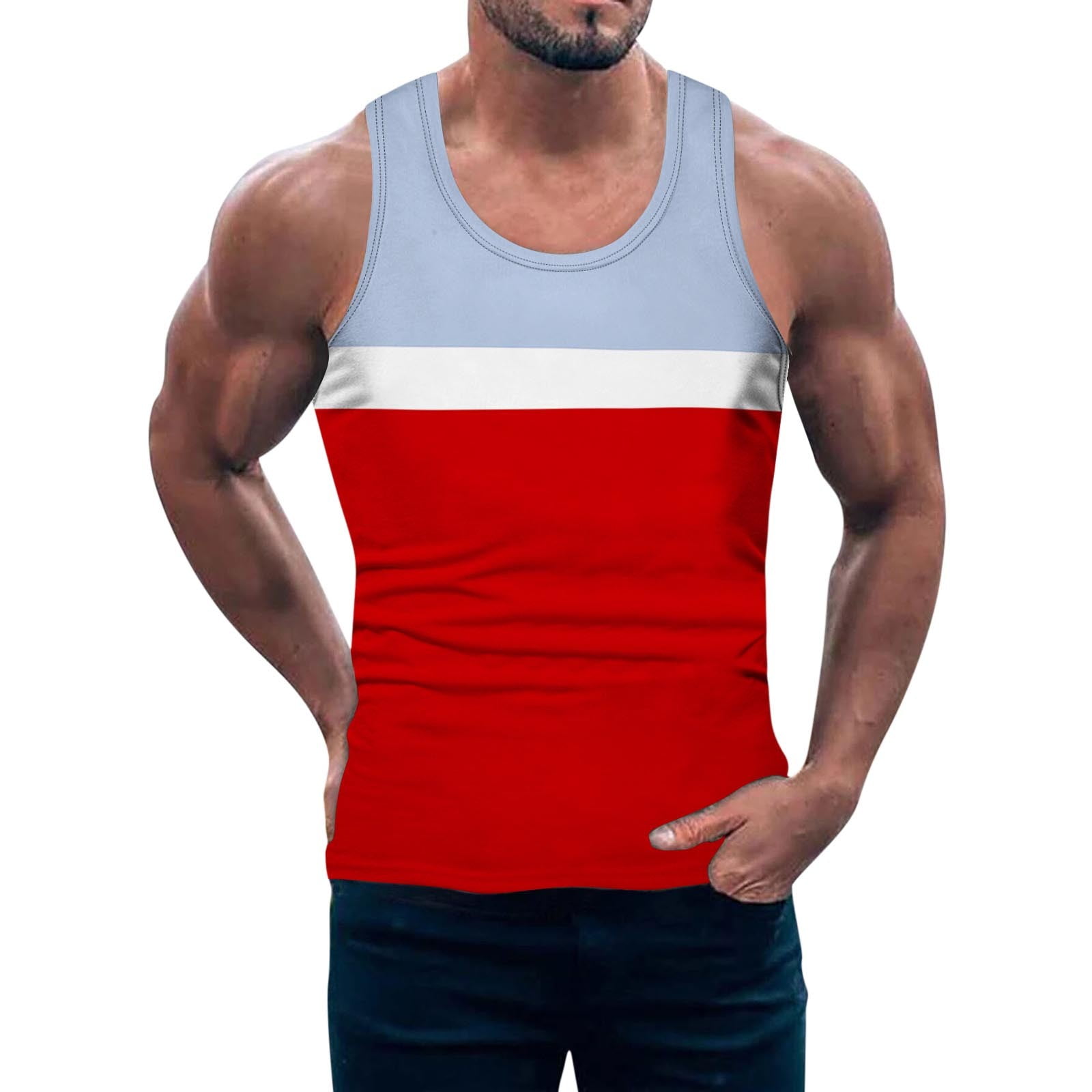 Ierhent Muscle Tank Tops for Men Men's Sleeveless Tee Shirts Muscle Gym ...
