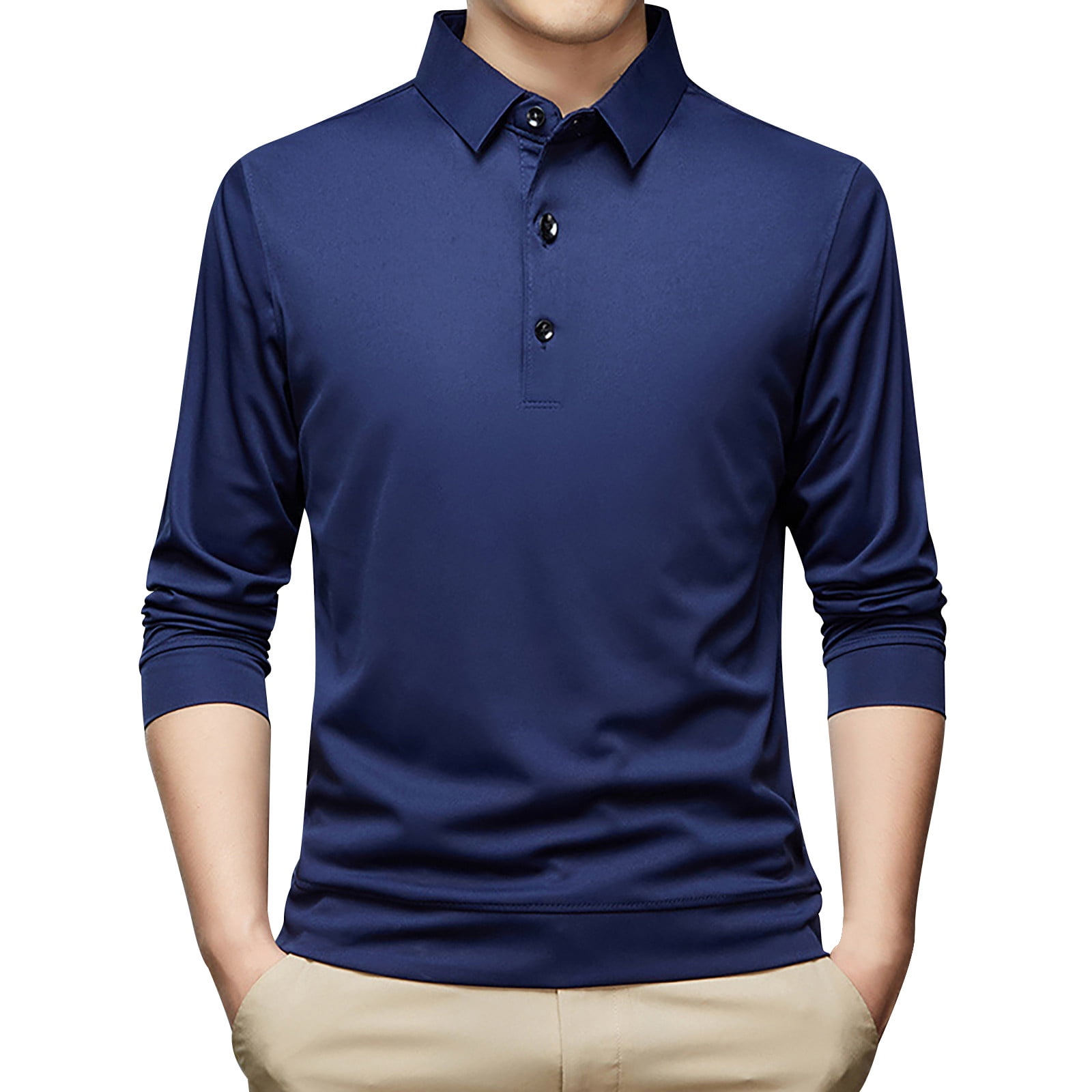 Ierhent Polo Shirts for Men Tall Silk Touch Polo(Navy,M) - Walmart.com