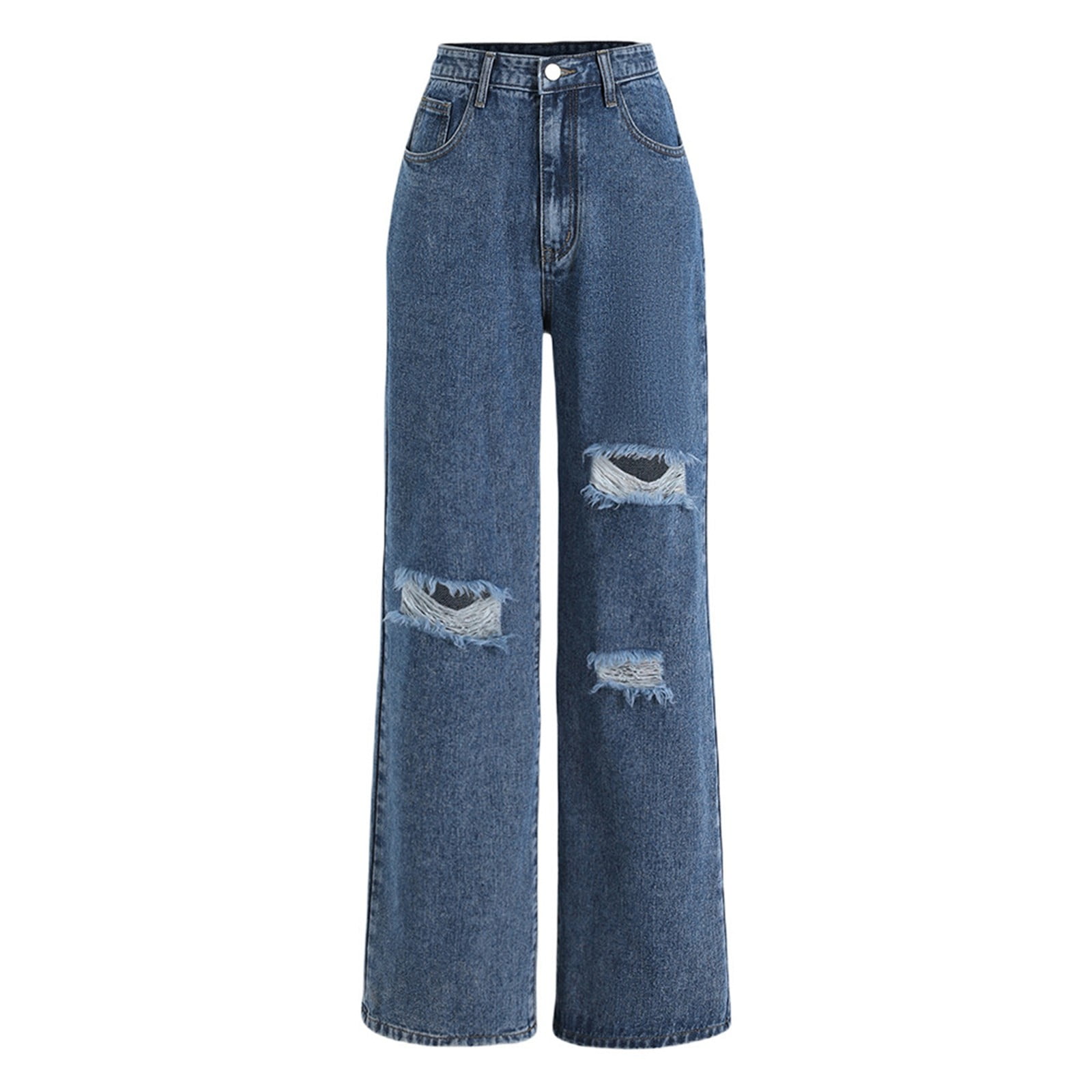 Ierhent Womens Jeans Low Rise Womens Floral Embroidered Bell Bottom