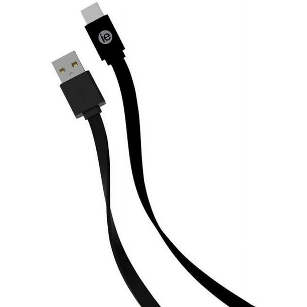 Iessentials Flat -c To -a Cable, 4ft (black) - Walmart Business Supplies