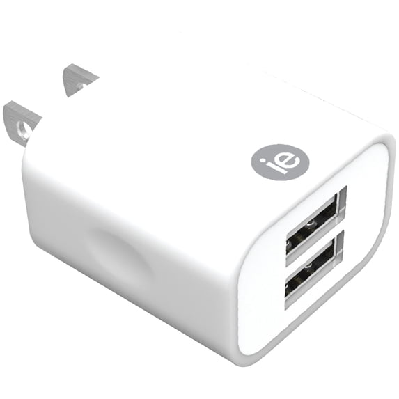iEssentials® 2.4-Amp Dual USB Wall Charger – Fast Charging Adapter for ...