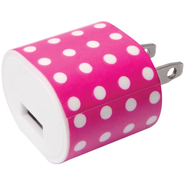 Iessentials Ie-ac1usb-ppd 1-amp Usb Wall Charger (pink Polka Dot ...