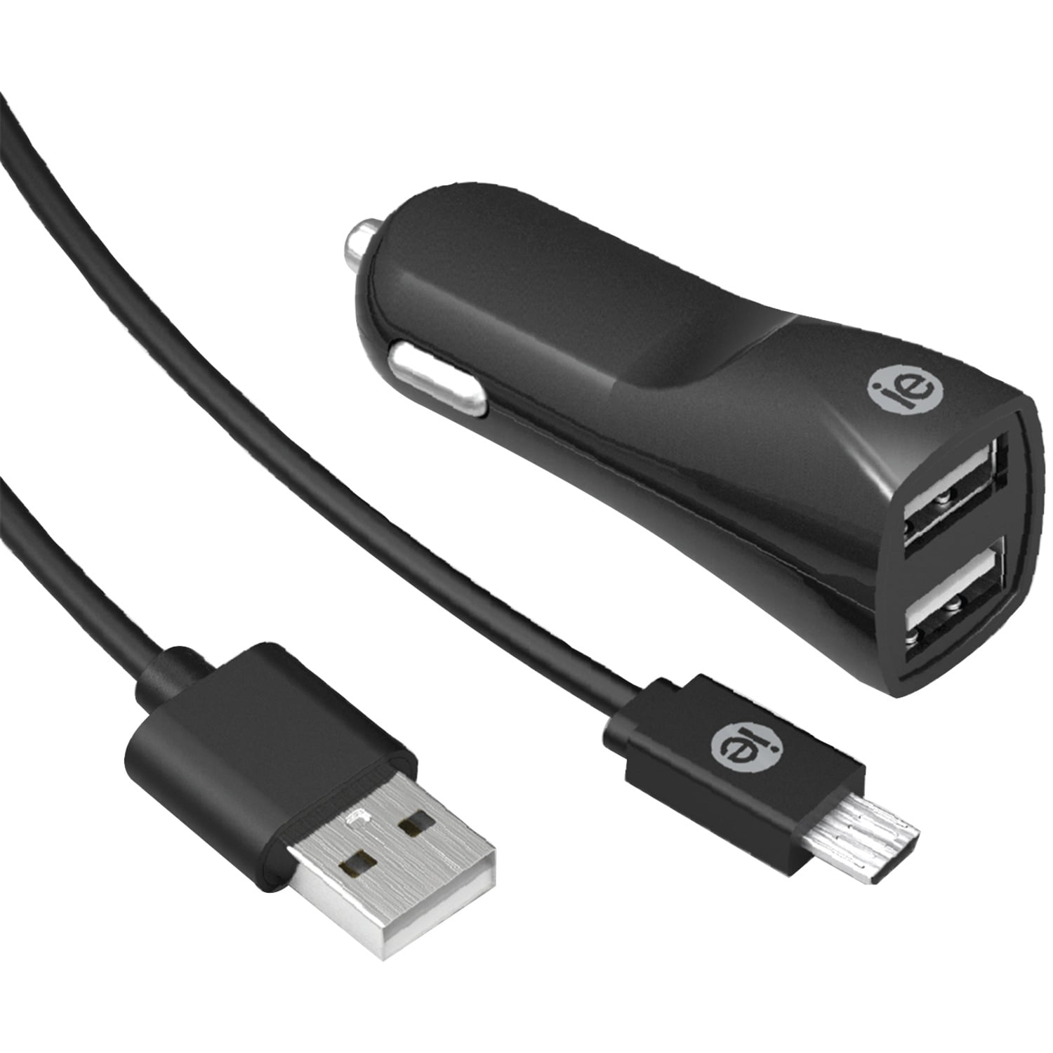 Iessentials Ien-pcm-22a 2.4-amp Dual Car R With Micro To -a Cable, 4ft ...