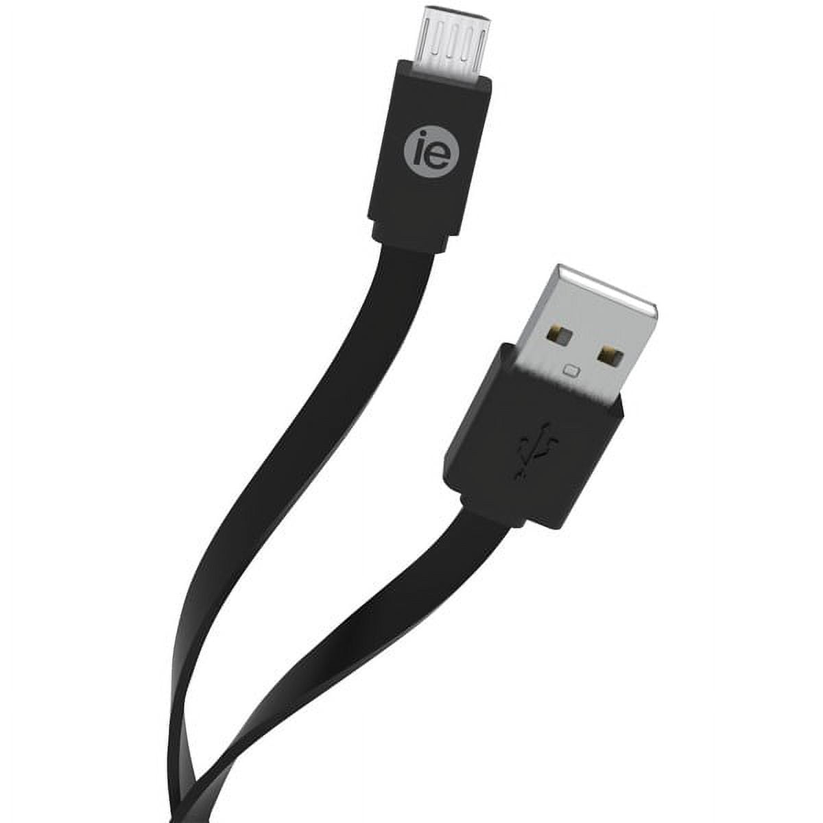 Iessentials & Sync Flat Micro To -a Cable, 4ft (black) - Walmart.com