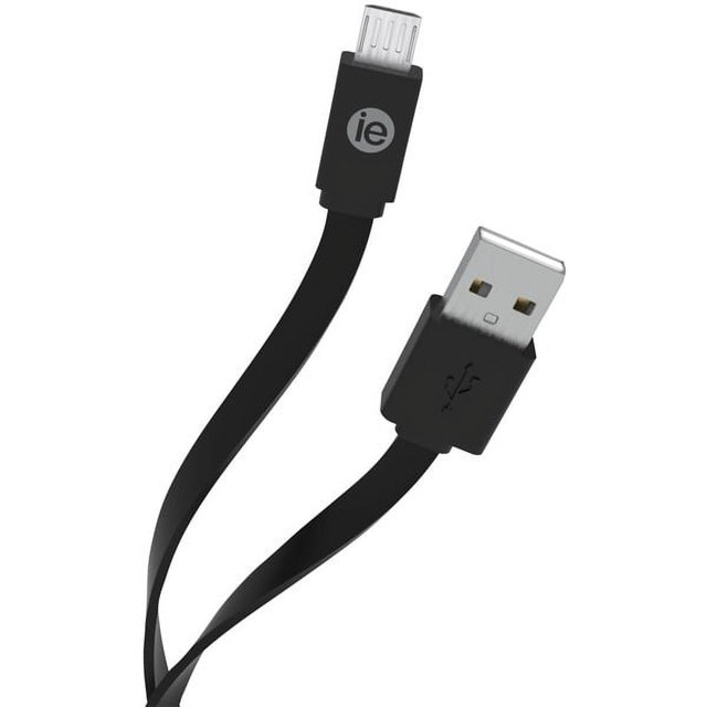 Iessentials & Sync Flat Micro To -a Cable, 4ft (black) - Walmart.com