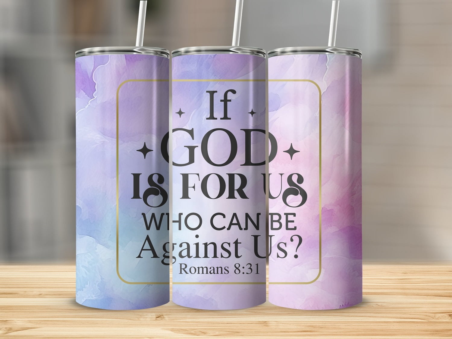If God is For Us Romans 8:31 Christian 20 Oz Skinny Metal Tumbler w/Lid ...
