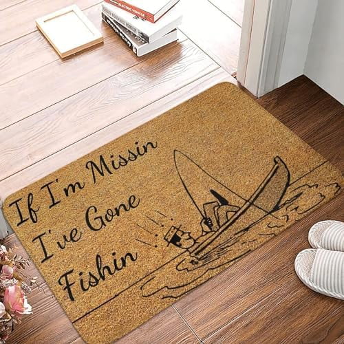 If I'm Missin I've Gone Fishin Funny Fishing Lover Indoor Outdoor ...