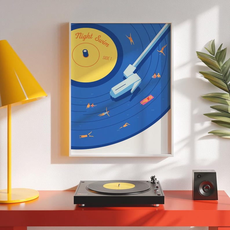 If It’s Nice Play It Twice Print – retro vinyl record vibe, funky music ...