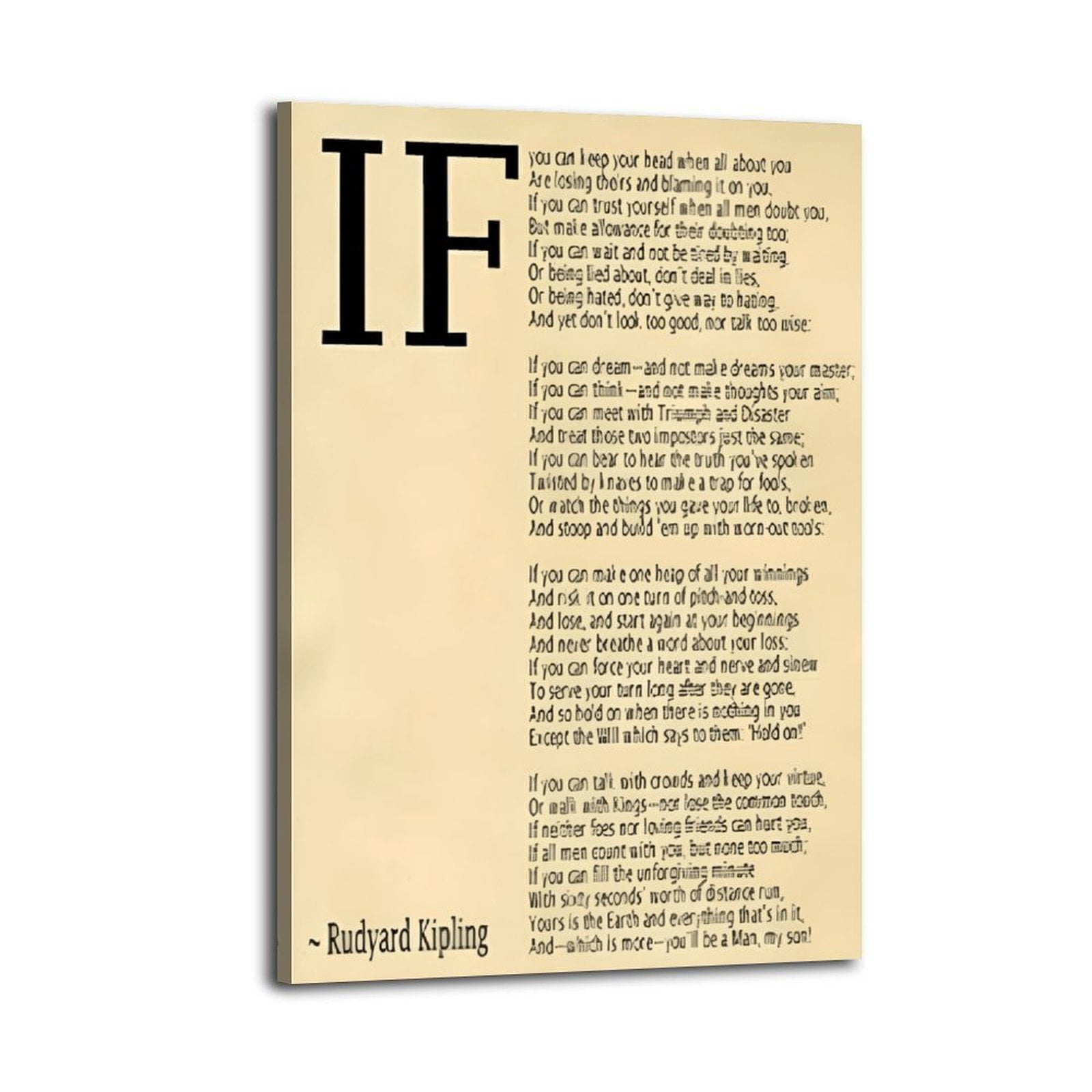 If Poem Framed Quotes Motivational Posters Poster Wrapped Wooden Frame ...