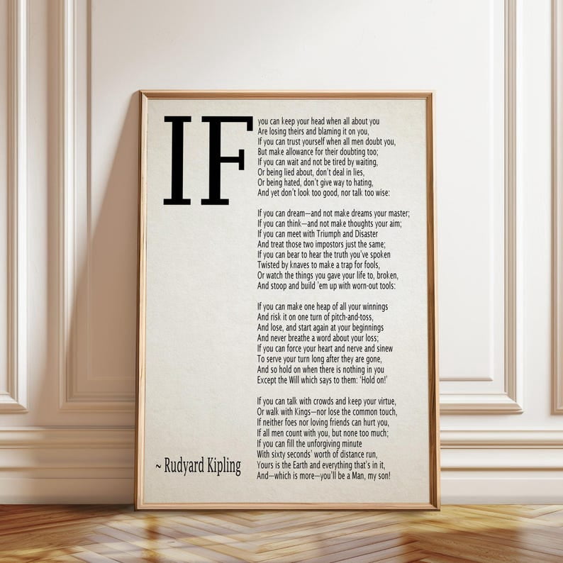 If Poem Motivational Wall Art Print, Unframed Paper Poster 24x36in ...