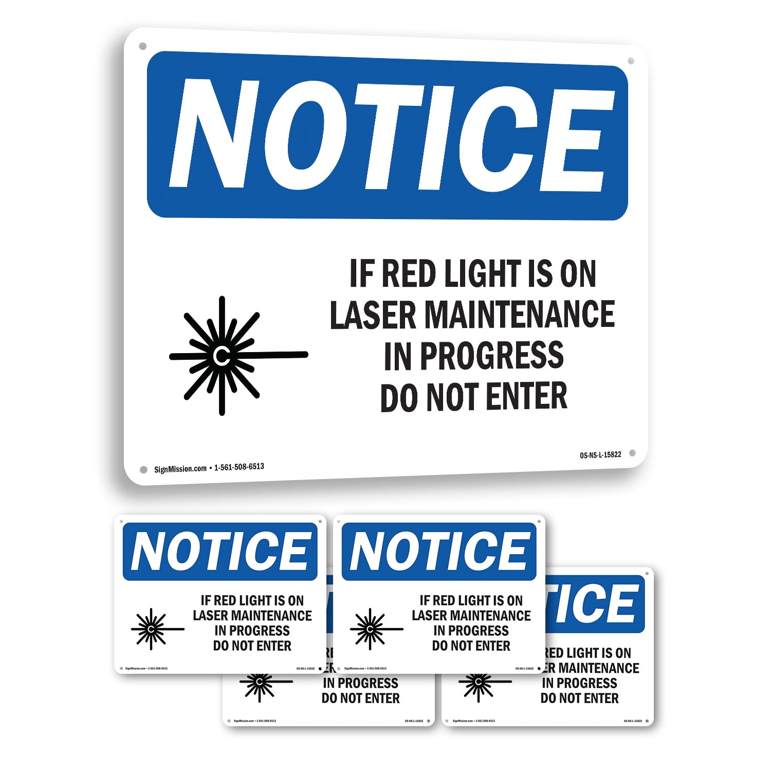 If Red Light Is On Laser OSHA Notice Aluminum Sign 24 Inch x 18 Inch ...