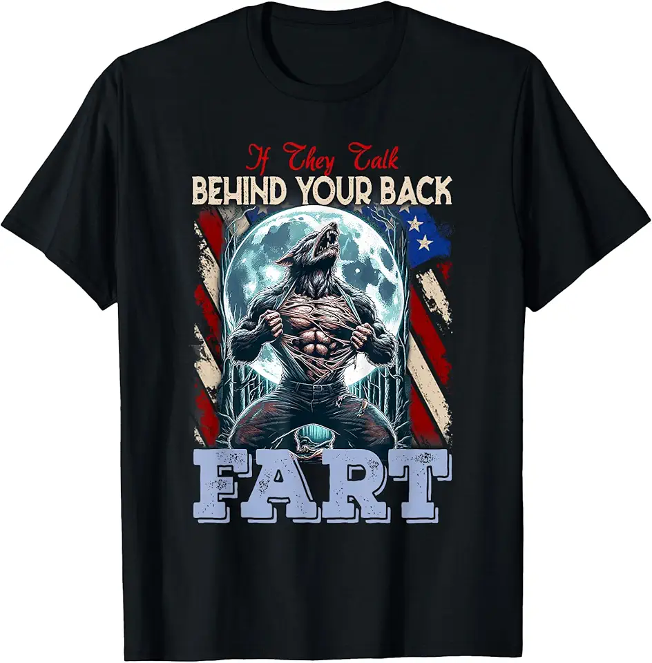 If They Talk Behind Your Back Fart Funny Alpha Wolf Meme Kid T-Shirt ...