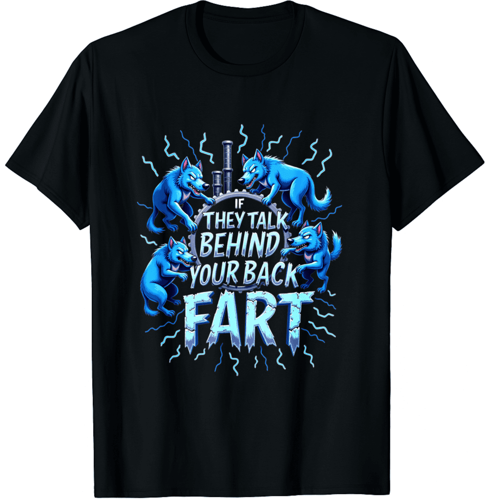 If They Talk Behind Your Back Fart Unhinged Alpha Wolf Funny T-Shirt ...