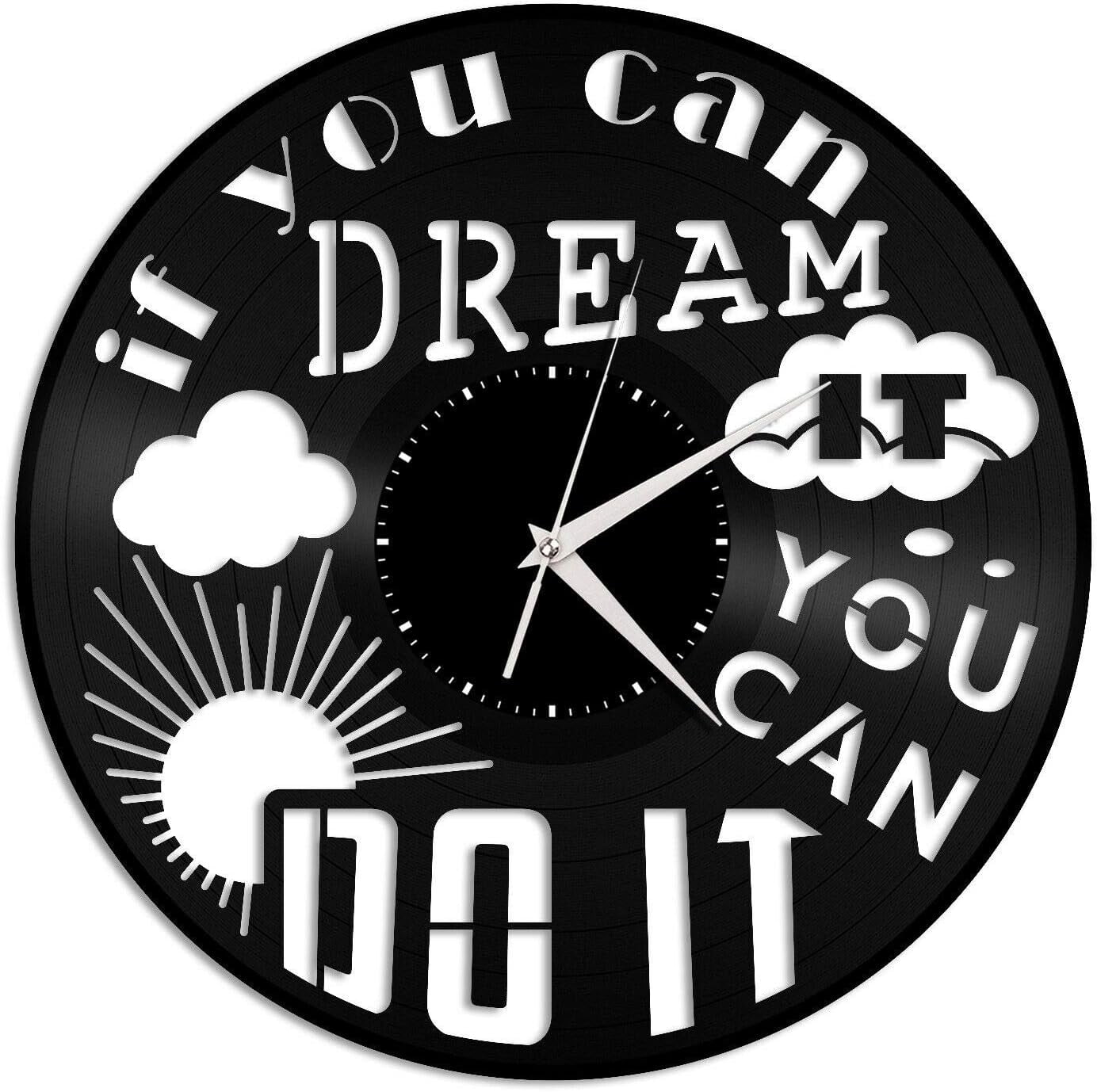 If You Can Dream You Can Do It Vinyl Wall Clock,Vinyl Record Clock Wall ...