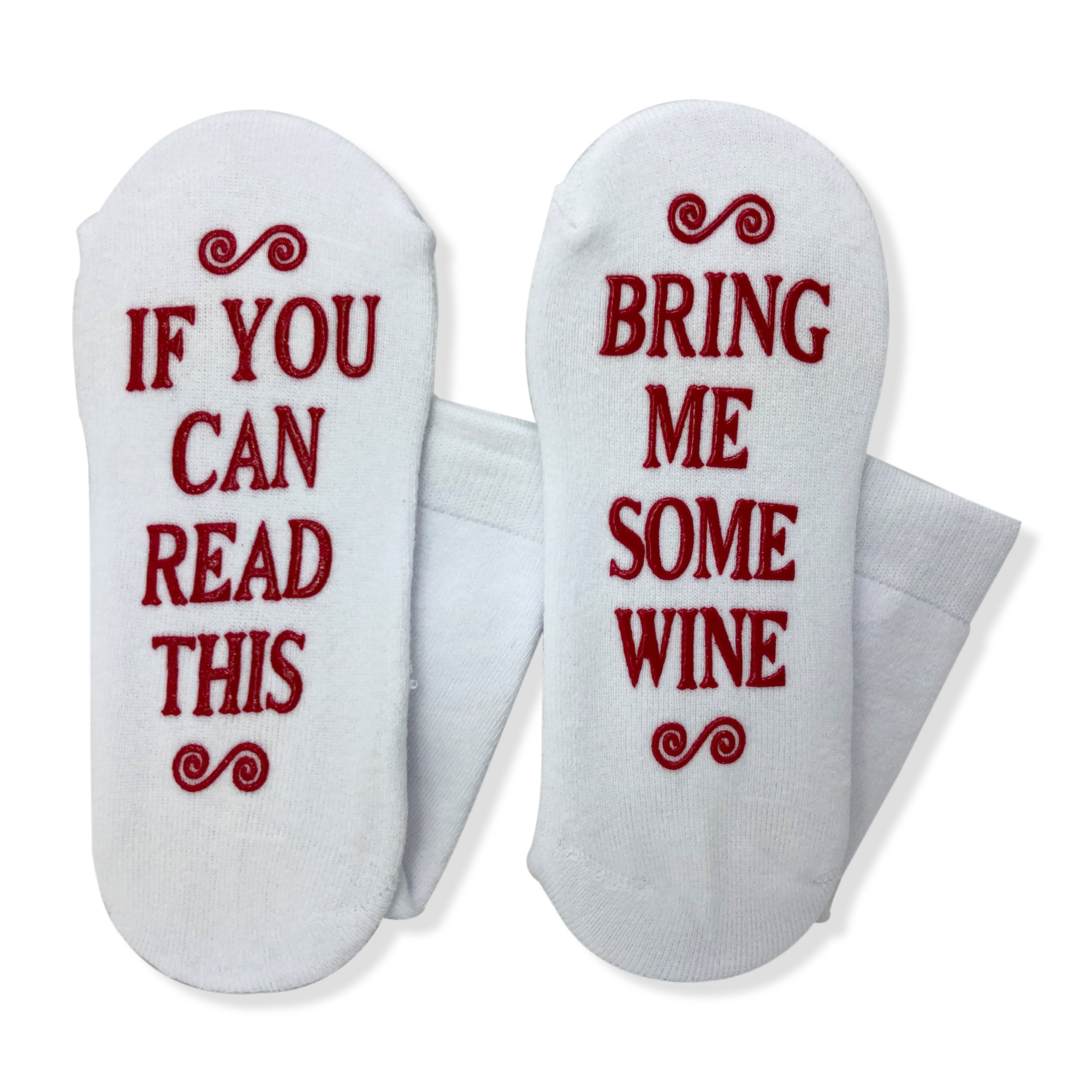"If You Can Read This, Bring Me Some Wine" Funny Cozy Cotton Socks for ...
