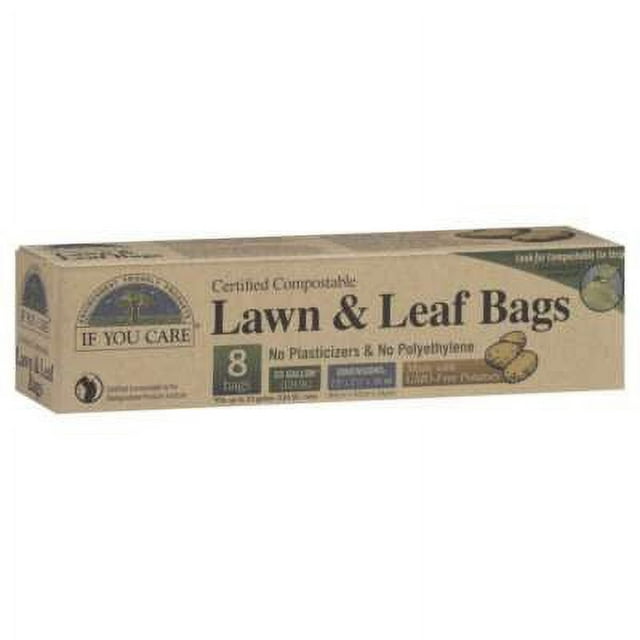 "If You Care Compostable Lawn and Leaf Trash Bags , 33 Gallon, 8 Ct ...