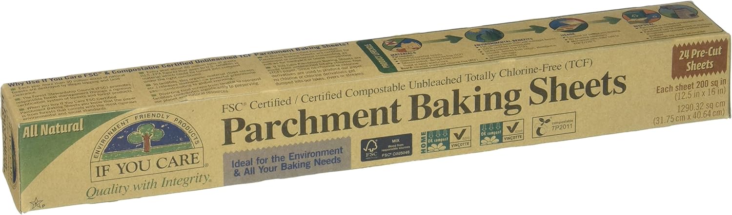 If You Care Pre-Cut Baking Sheet Parchment Paper, 24 Sheets - Walmart.com