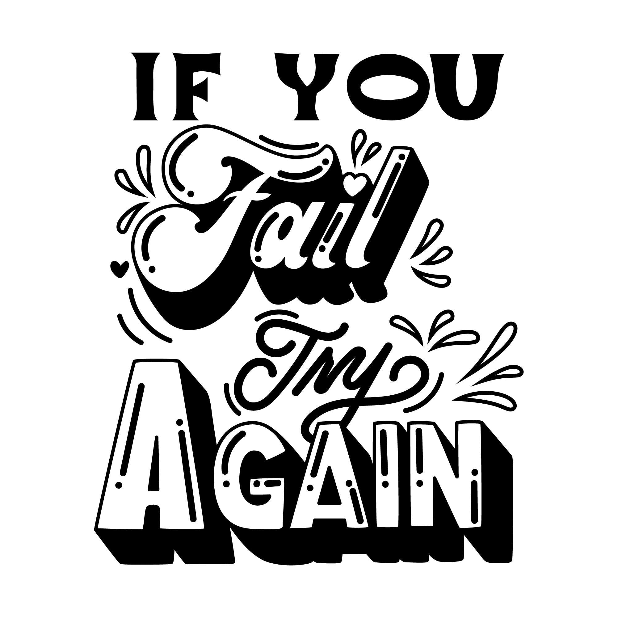 If You Fail Try Again Motivational Quote Classroom Vinyl Wall Decal ...