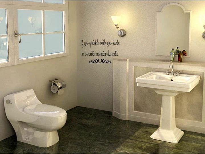 If You Sprinkle Bathroom Vinyl Wall Art Decal Decor Words Lettering ...