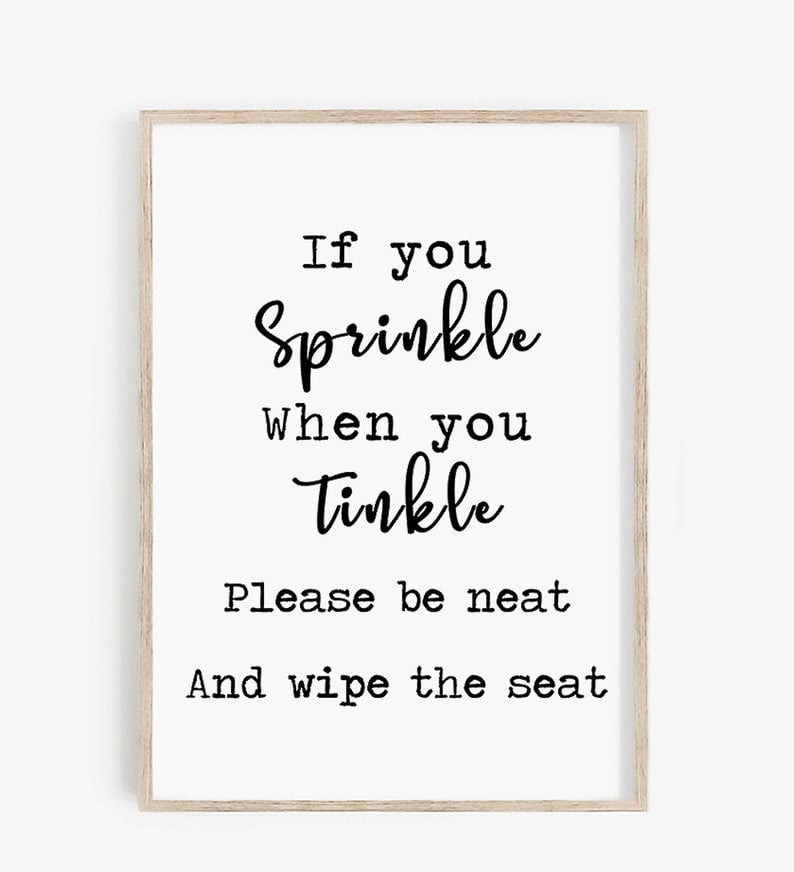 If You Sprinkle When You Tinkle Funny Bathroom Sign, Decor, Wall Art ...