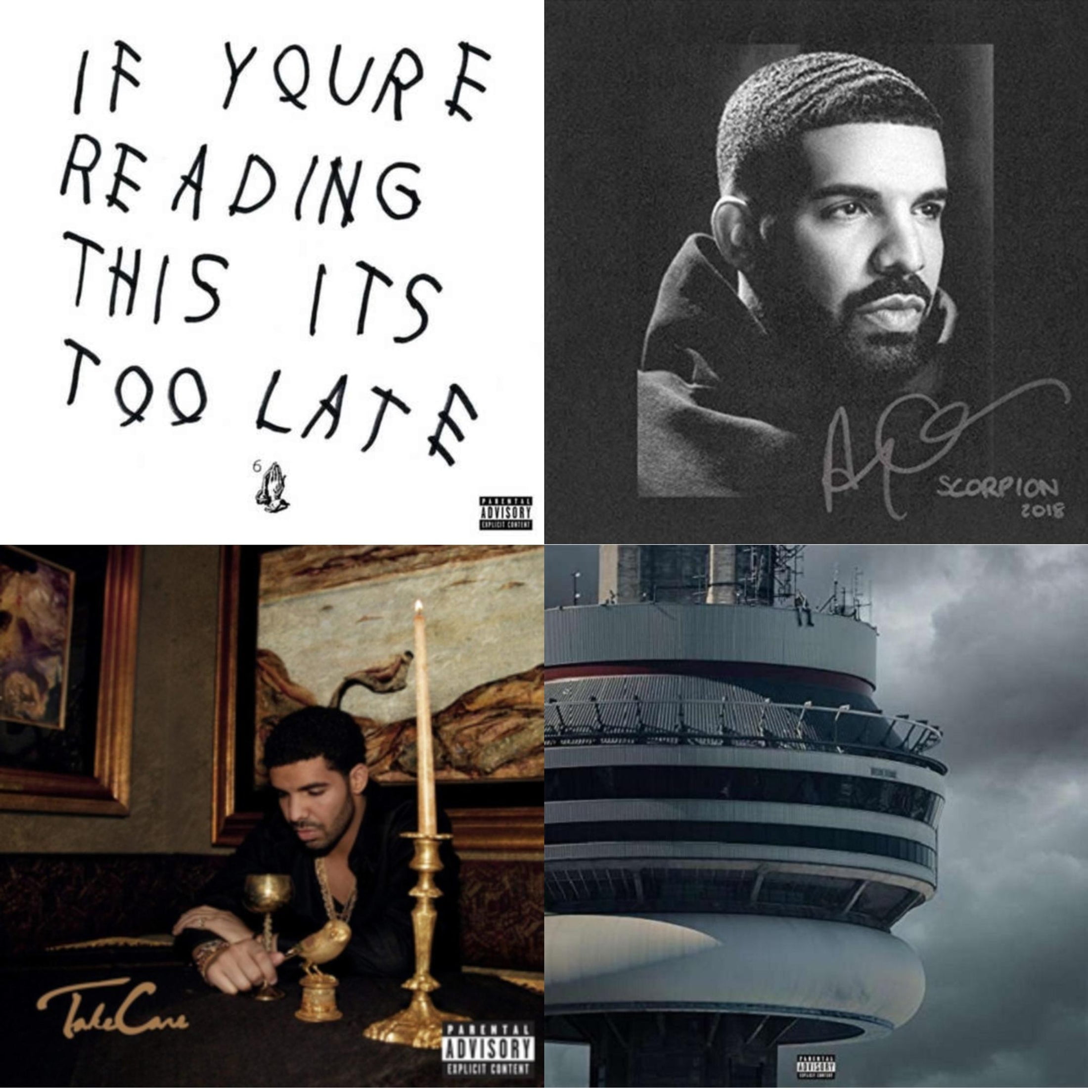 If You're Reading This It's Too Late (Ex) & Scorpion (2 LP) & Take Care ...