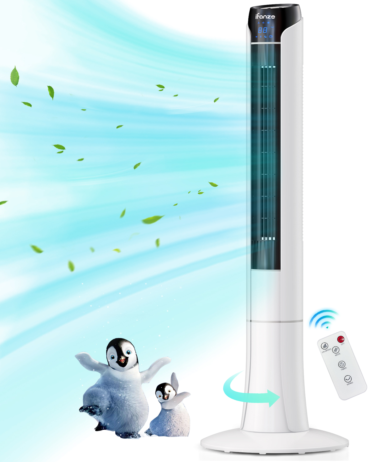 Bionaire Mini Oscillating Tower 2-Speed Fan, Model #BT014AU, Black ...