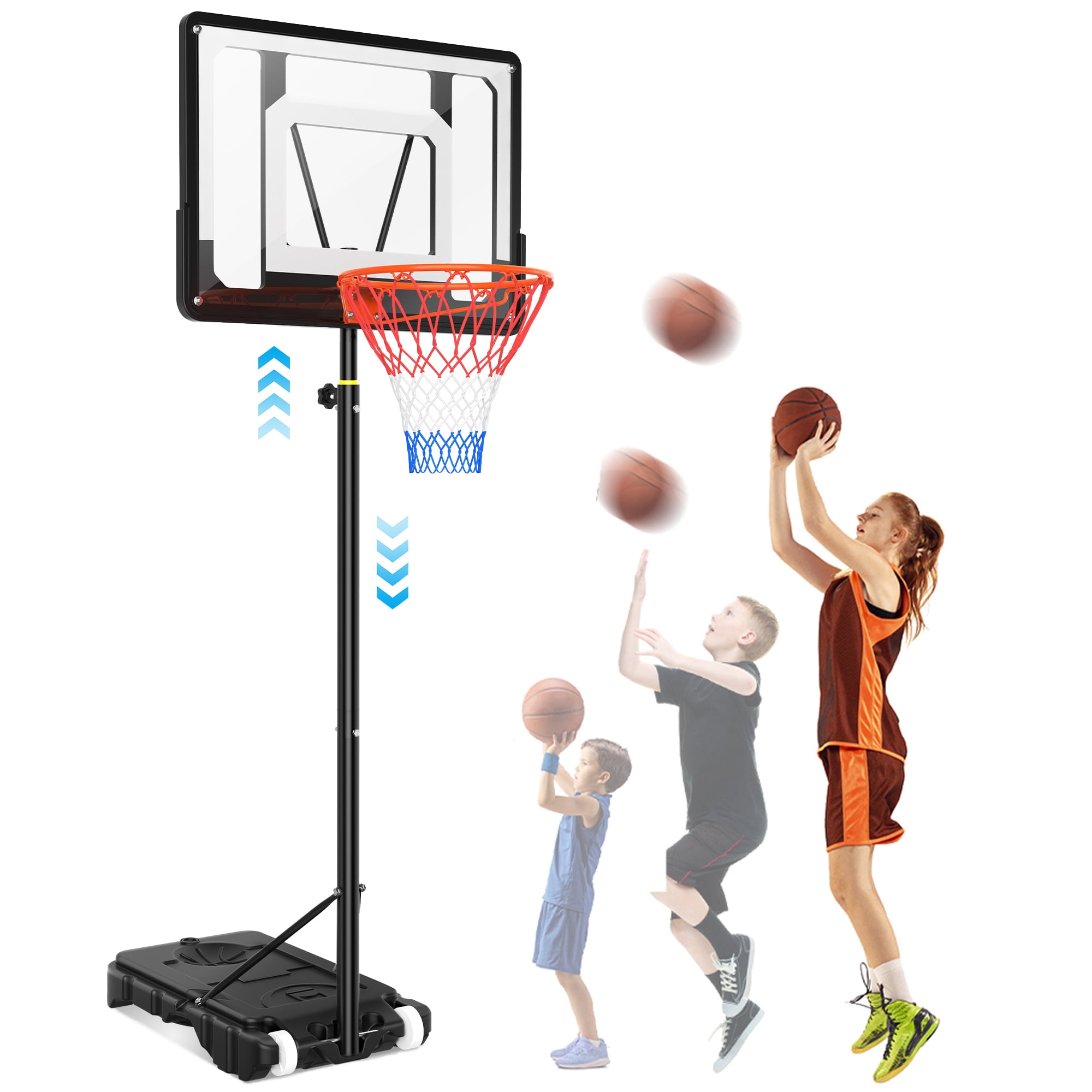 Ifanze Basketball Hoop with 60''- 84'' Adjustable Height for Kids ...