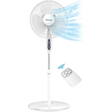 Ifanze Pedestal Fan, 16" Oscillating, Quiet Bedroom DC Floor Standing ...