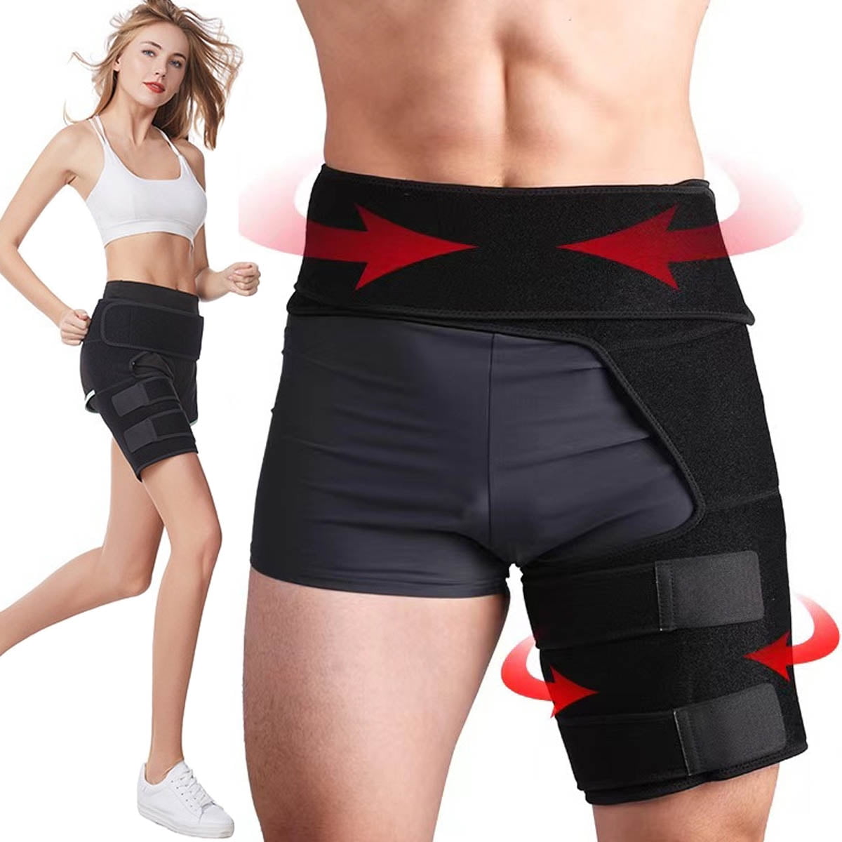Ifcow Hip Brace Adjustable Hip Pain Groin Support Wrap Belt for Men ...