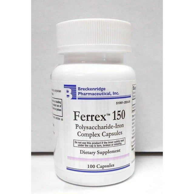 Iferex 150 Iron Supplement Capsules, 100 Ea, 6 Pack - Walmart.com