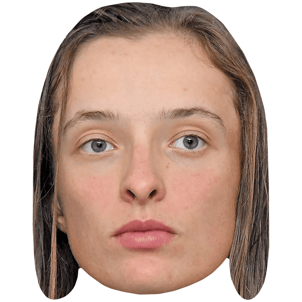 Iga Swiatek (Brown Hair) Celebrity Mask, Flat Card Face, Fancy Dress ...